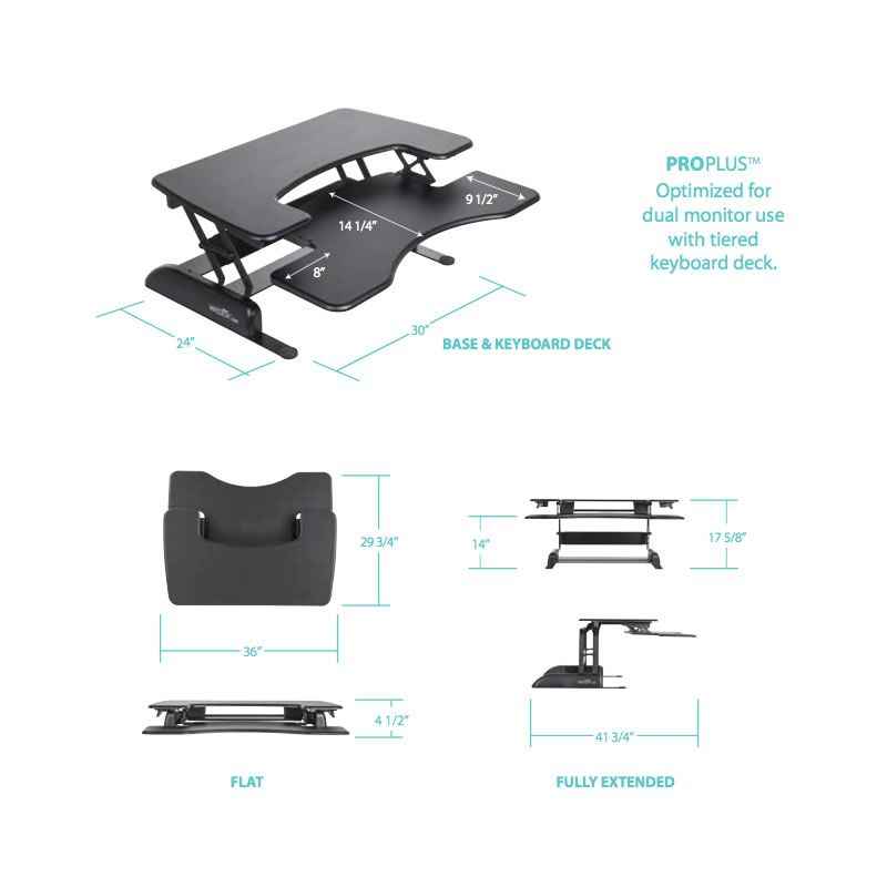 Varidesk Pro Plus – Height Adjustable Desk Converter | Back2 – Back2 ...